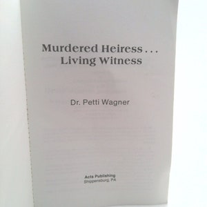 Murdered Heiress: Living Witness by Petti Wagner - Etsy