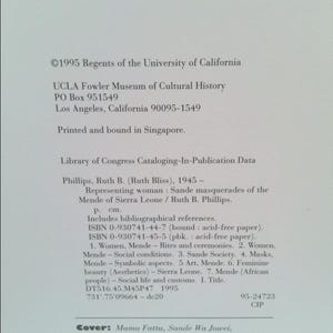 Representing Woman: Sande Masquerades of the Mende of Sierra Leone by ...