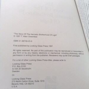 The Story of the Hermetic Brotherhood of Light by T. Allen Greenfield ...