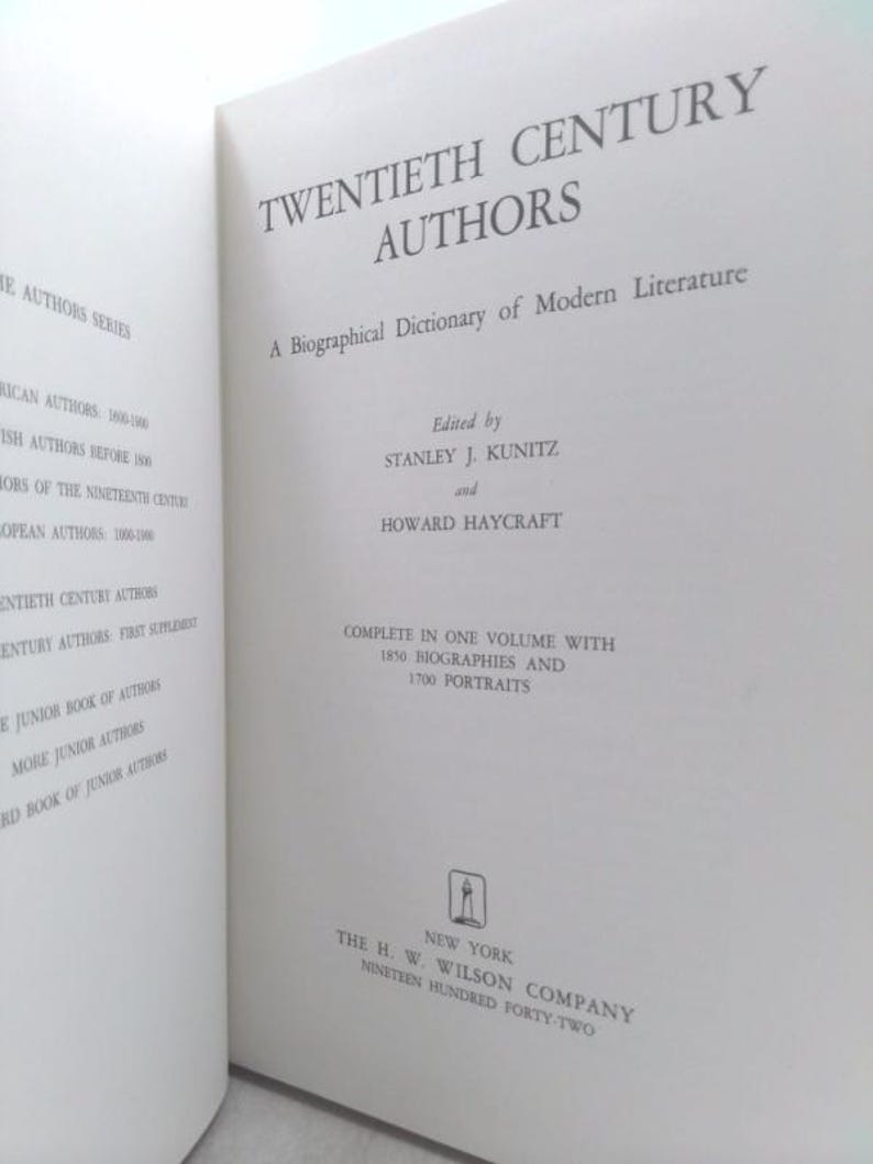 Twentieth Century Authors: A Biographical Dictionary of Modern ...