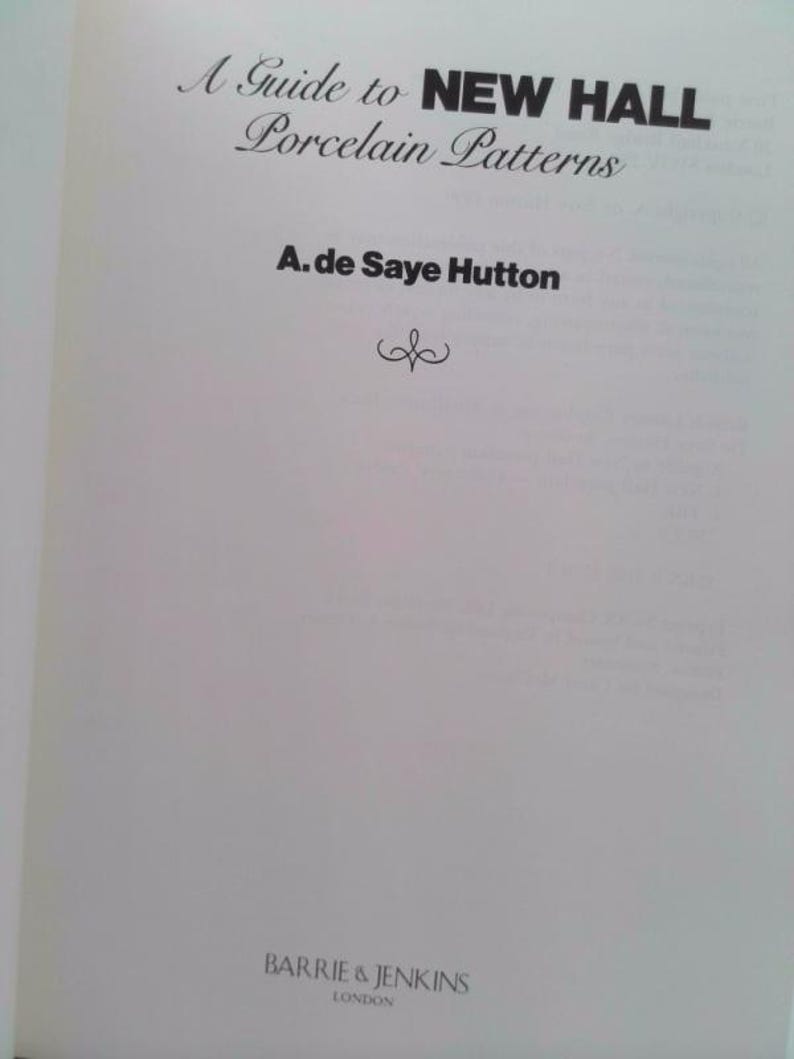 A Guide to New Hall Porcelain Patterns by Anthony De Saye Hutton - Etsy