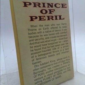 Prince of Peril by Otis Adelbert Kline Ace 1962 Rare [hardcover] Otis ...