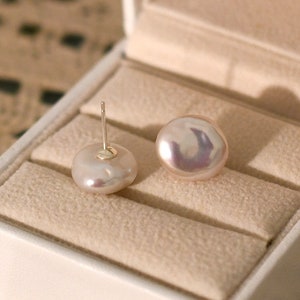 Baroque Pearl Stud Earrings 925 Sterling Silver Stud - Etsy