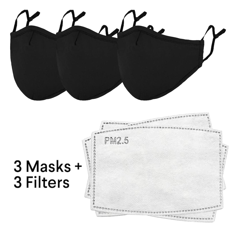 3 Pack Face Mask With Filter Unisex for Men and Women - Etsy