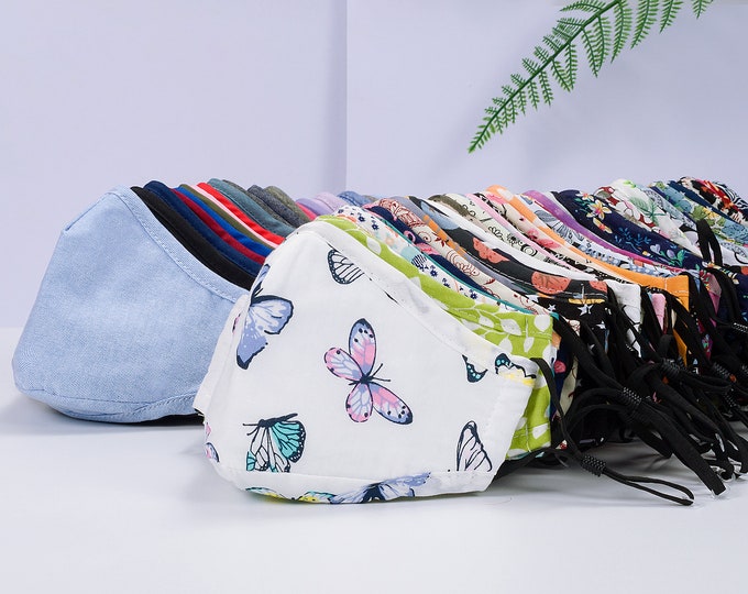 Adult Face Mask 4 Layer Mask Washable Face Mask Cotton Face Mask ...