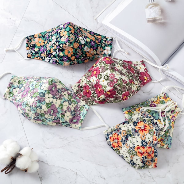Floral Face Mask - Etsy
