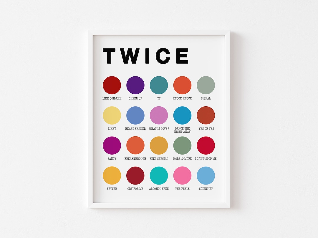 TWICE Singles Color Palette Print | Twice Music Print | Minimalist Wall ...