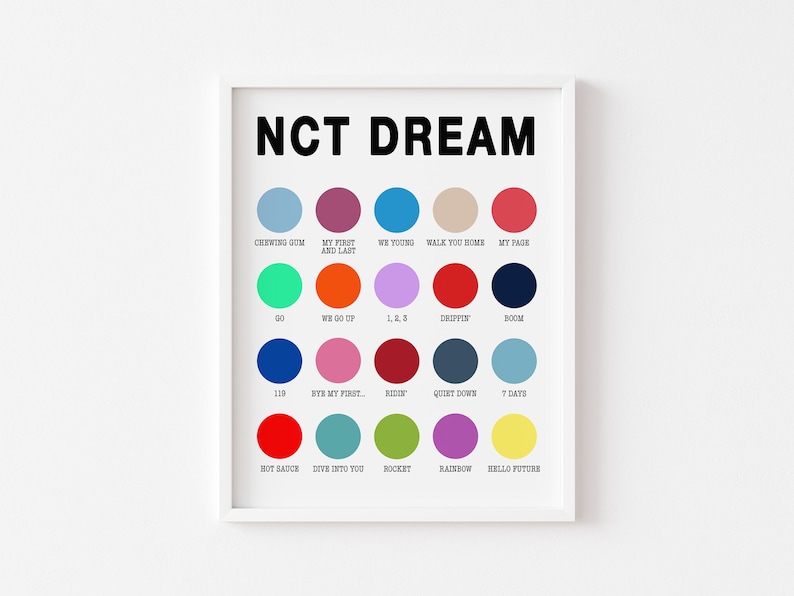 NCT DREAM Favorite Songs Color Palette Print Personalized - Etsy