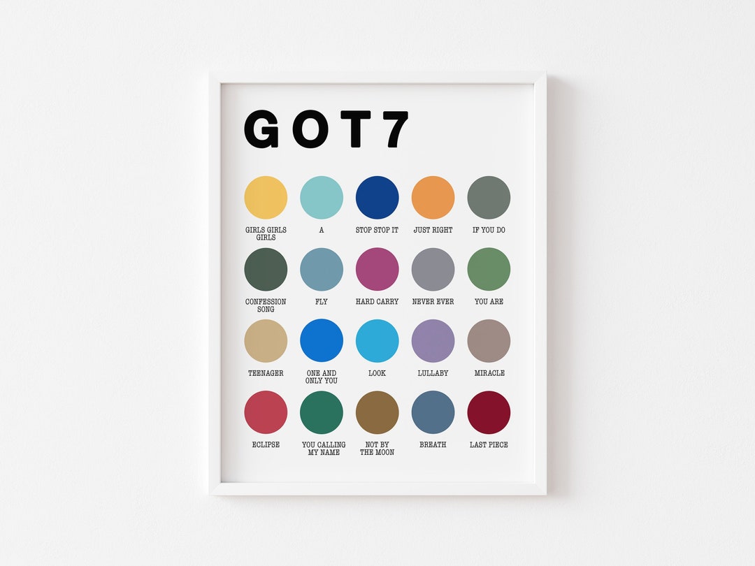 GOT7 Singles Color Palette Print | KPOP Wall Art Poster | Personalized ...
