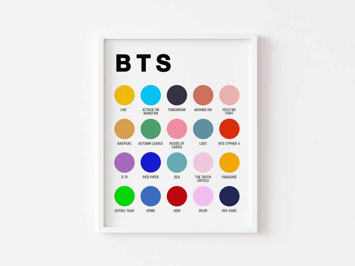 Personalized BTS B-SIDES Color Palette Print Custom Favorite | Etsy