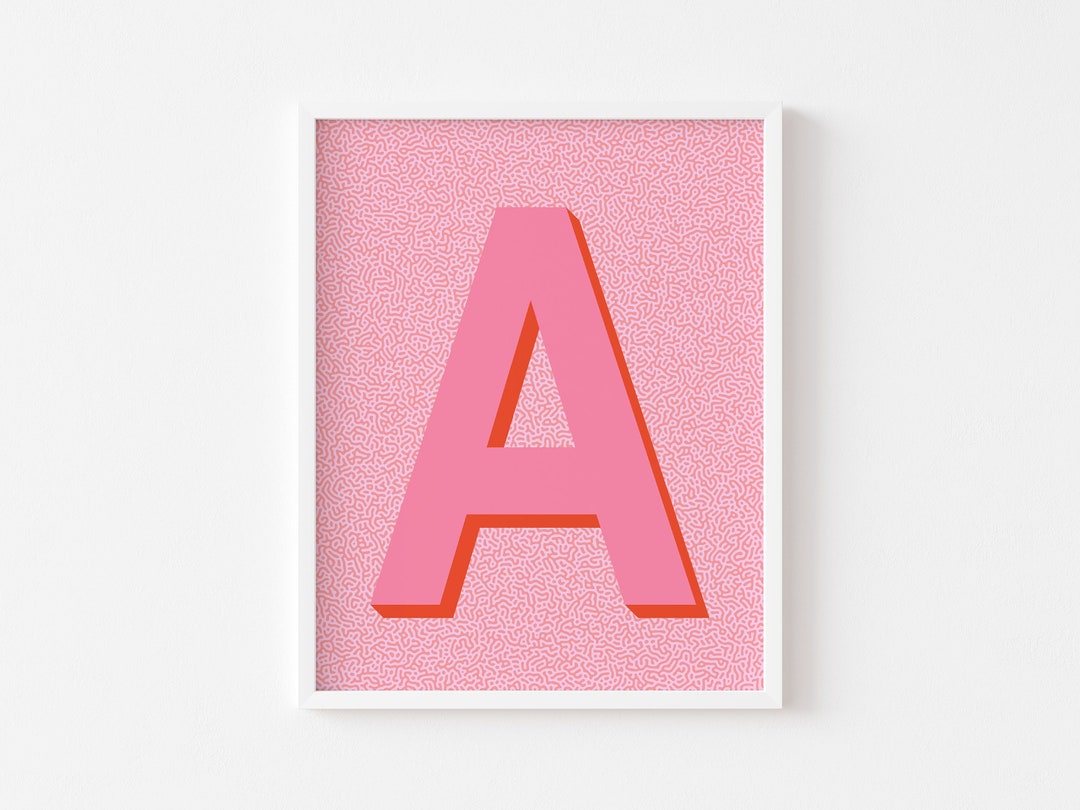 Initial Print, Custom Letter Art Print, Monogram Print, Nursery Wall ...