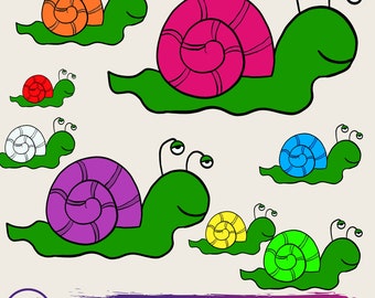 Counting Snail Clip Art, Snails, JPG, PNG Commercial Use - Etsy