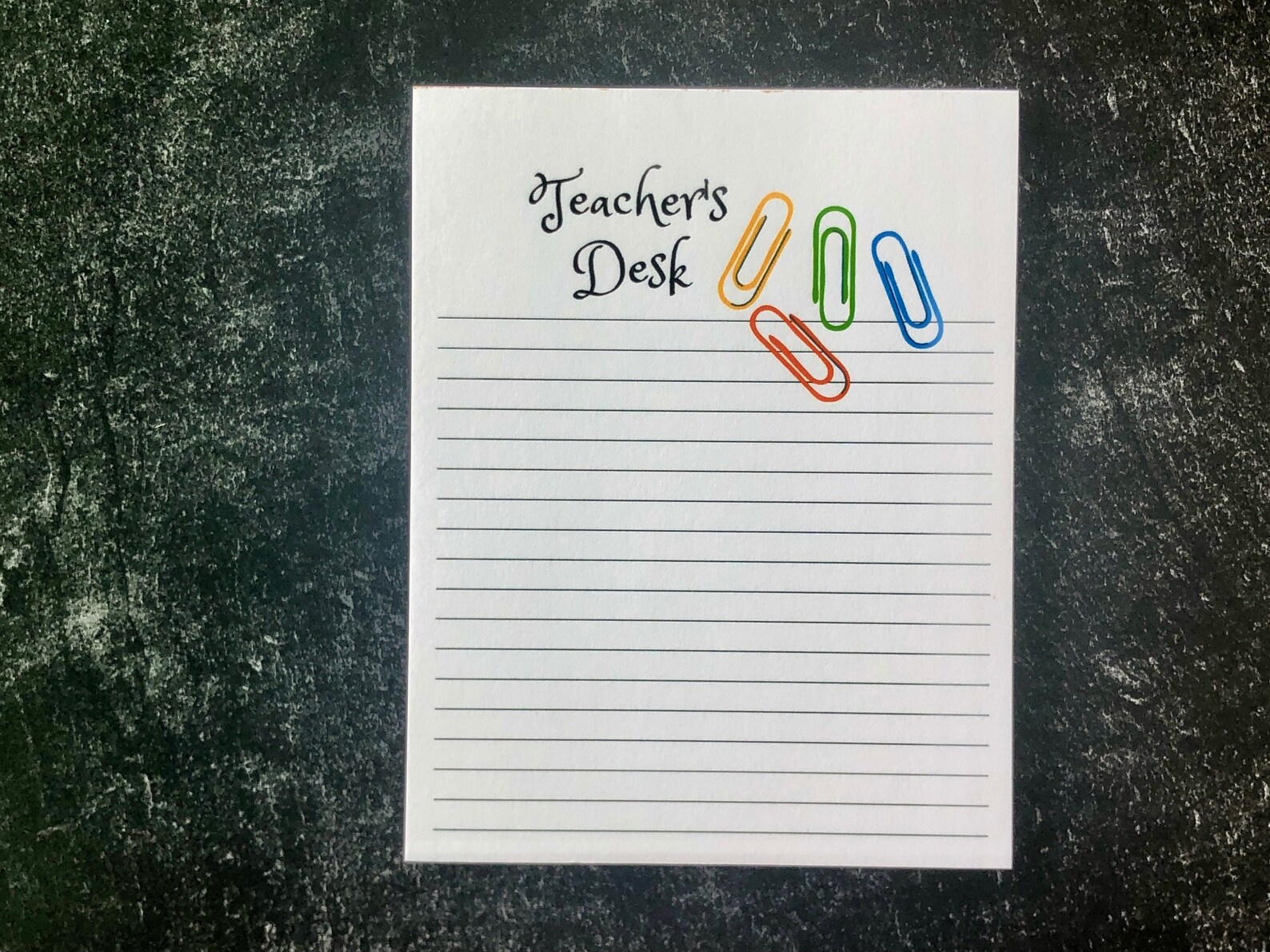Teacher Notepad Teacher Desk Paperclip Design Teacher Gift | Etsy