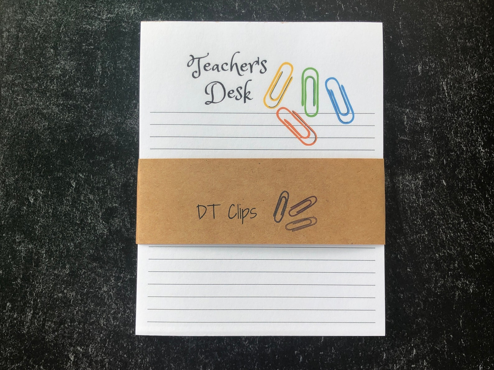 Teacher Notepad Teacher Desk Paperclip Design Teacher Gift - Etsy