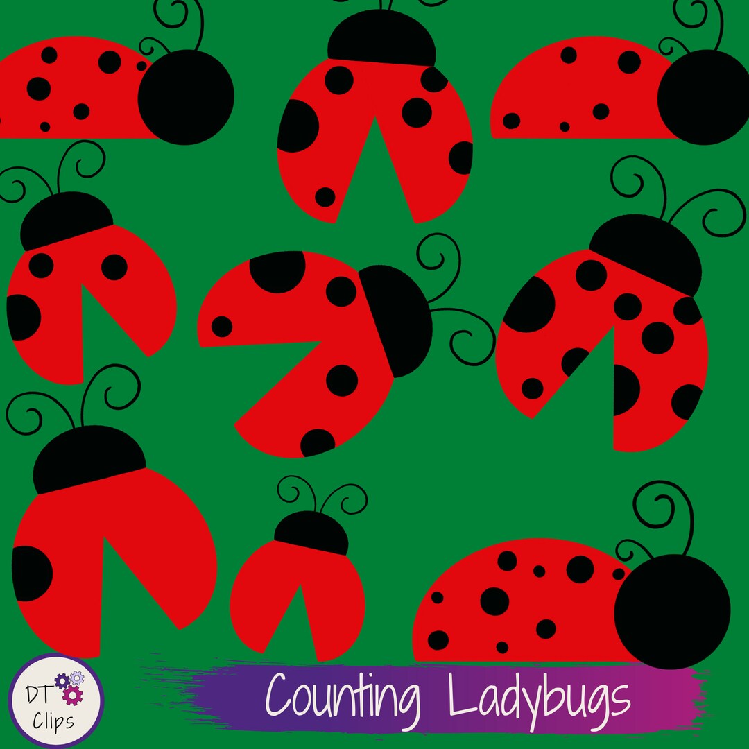 Ladybug Clip Art, Counting Ladybugs, Counting Clip Art, JPG, PNG ...