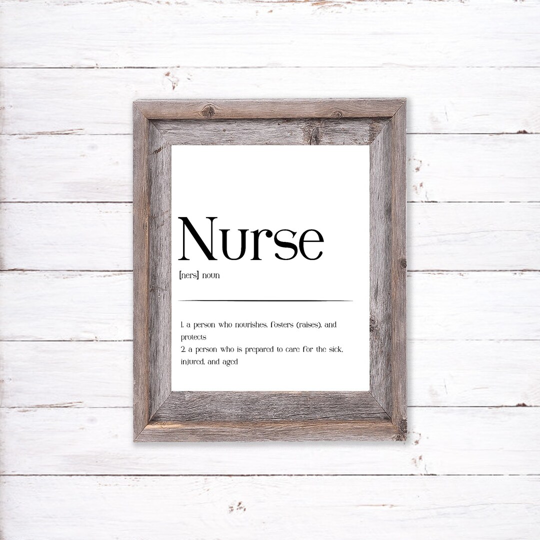 Nurse Dictionary Definition Sign 8x10, Printable, Instant Download - Etsy