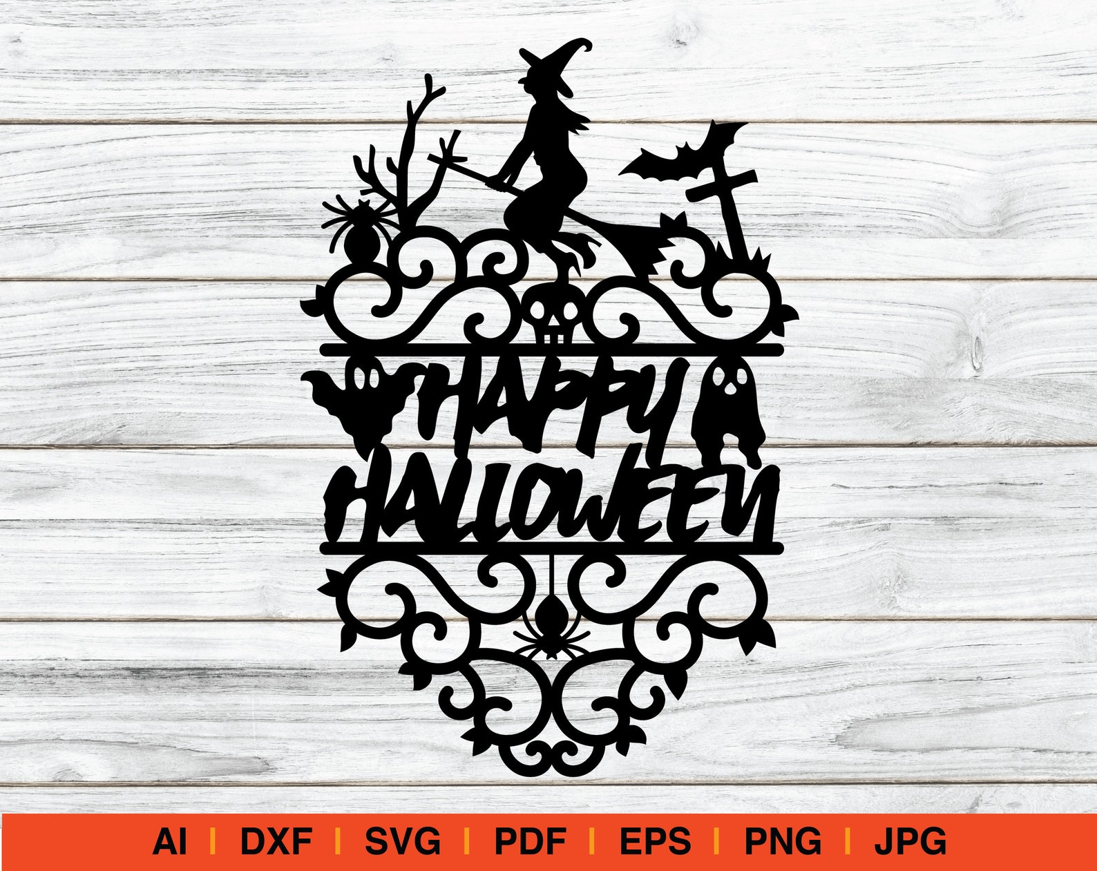 Halloween Panel. Laser Cut Files SVG, DXF, Vector File, Glowforge Files ...
