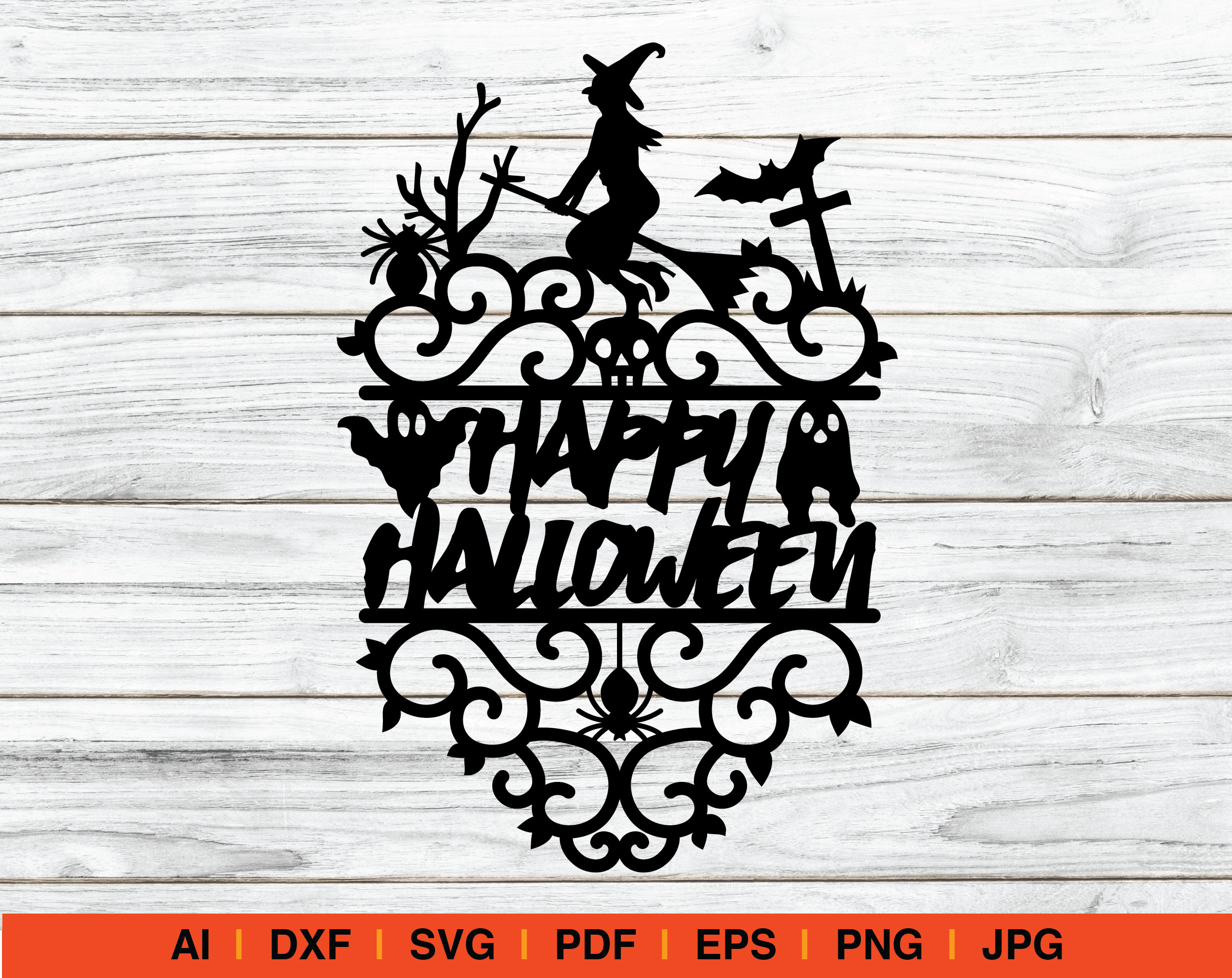 Halloween Panel. Laser Cut Files SVG, DXF, Vector File, Glowforge Files ...
