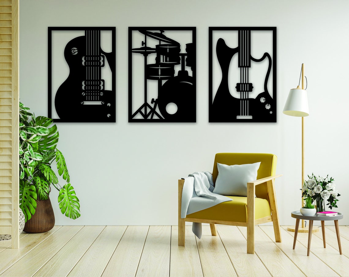 Musical Instrument Frame Svg, Bundle Music Instrument Laser, Bass ...