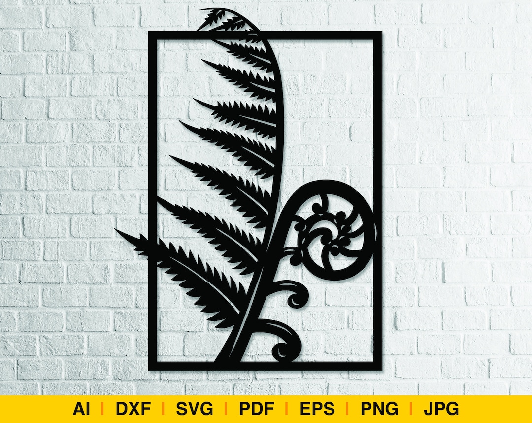 New Zealand Koru Fern Frame / Silverfern, SVG File, EPS, Dfx Cutting ...