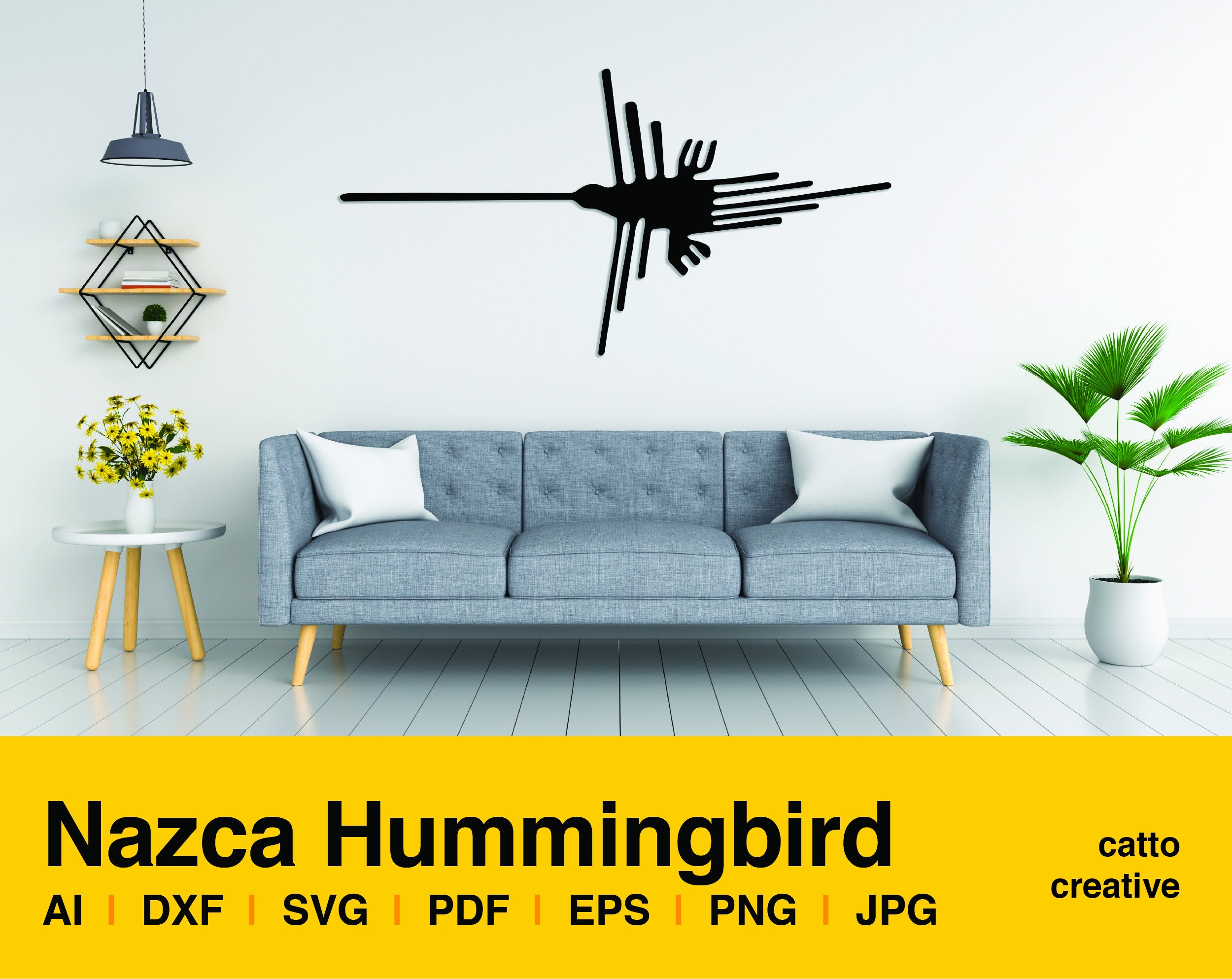 Nazca Hummingbird Line / Vector Artwork, SVG File Cutting, EPS, PNG ...