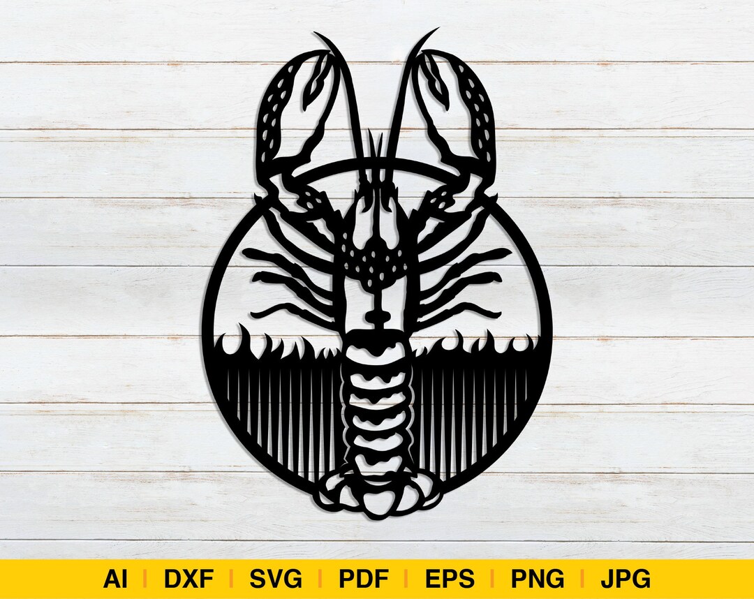Lobster Artwork. Laser Cut Files SVG, DXF, Vector File, Glowforge Files ...