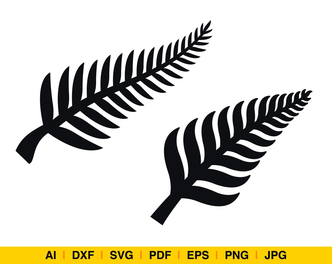 New Zealand Silver Fern / Silverfern, SVG File, EPS, Dfx Cutting Files ...