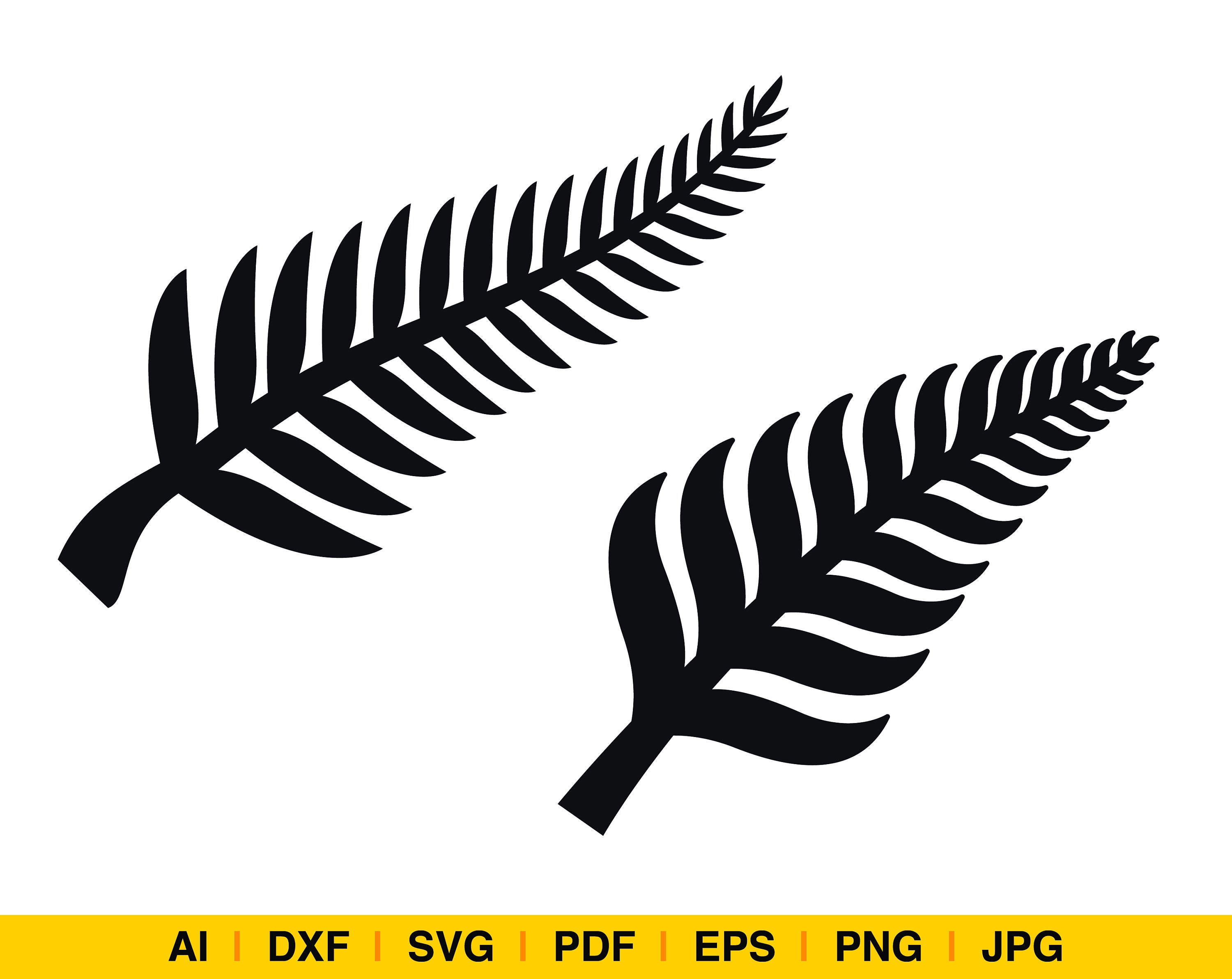 New Zealand Silver Fern / Silverfern, SVG File, EPS, Dfx Cutting Files ...