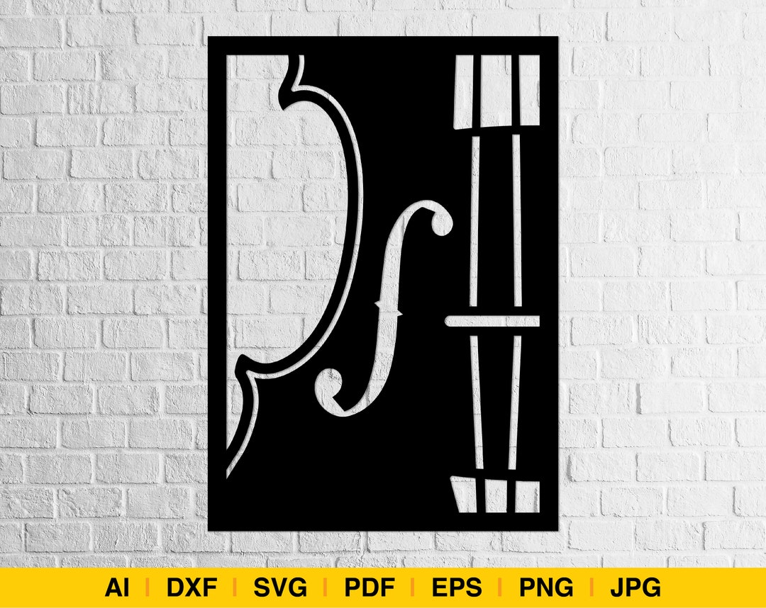 Violin Svg, Cello Svg, Vector Cut File for Cricut, Laser Cut Silhouette ...