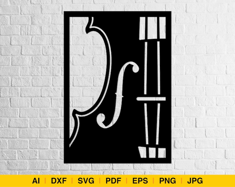 Violin Svg, Cello Svg, Vector Cut File for Cricut, Laser Cut Silhouette ...
