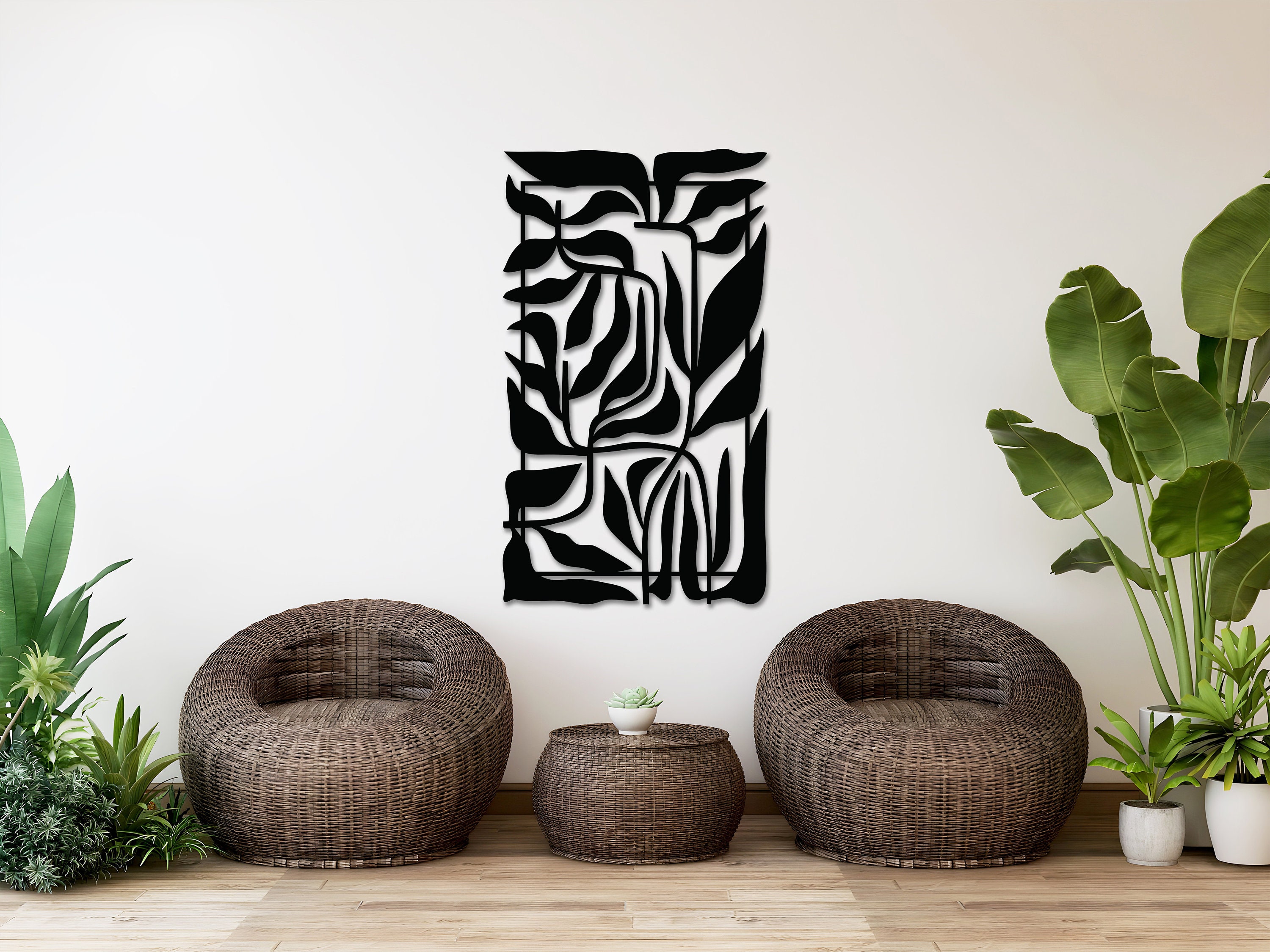 Tropical Organic Panel Frame. Laser Cut Files SVG, DXF, Vector File ...