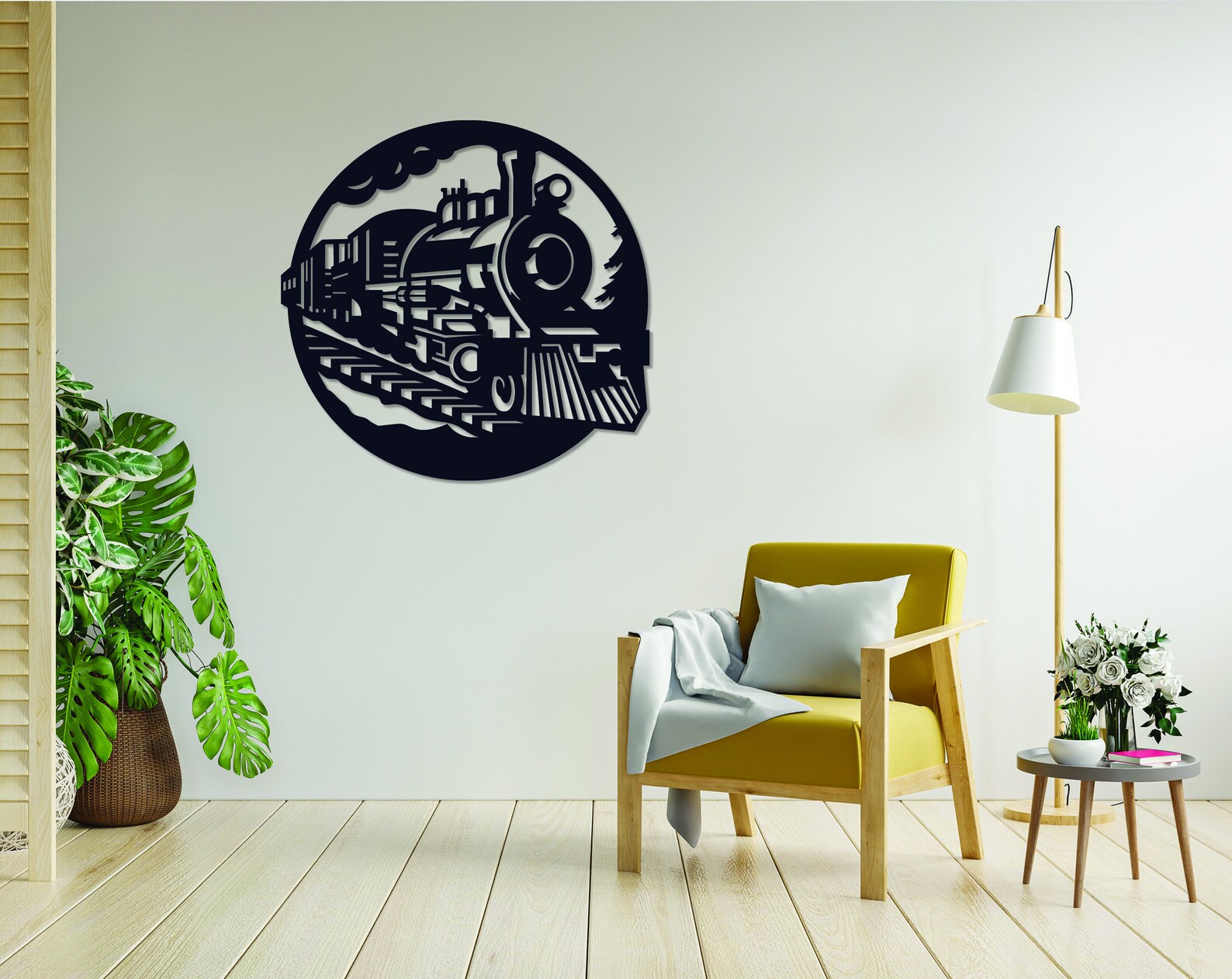 Train Steam Wall Artwork. Decor SVG, DXF, Glowforge Files, Laser ...