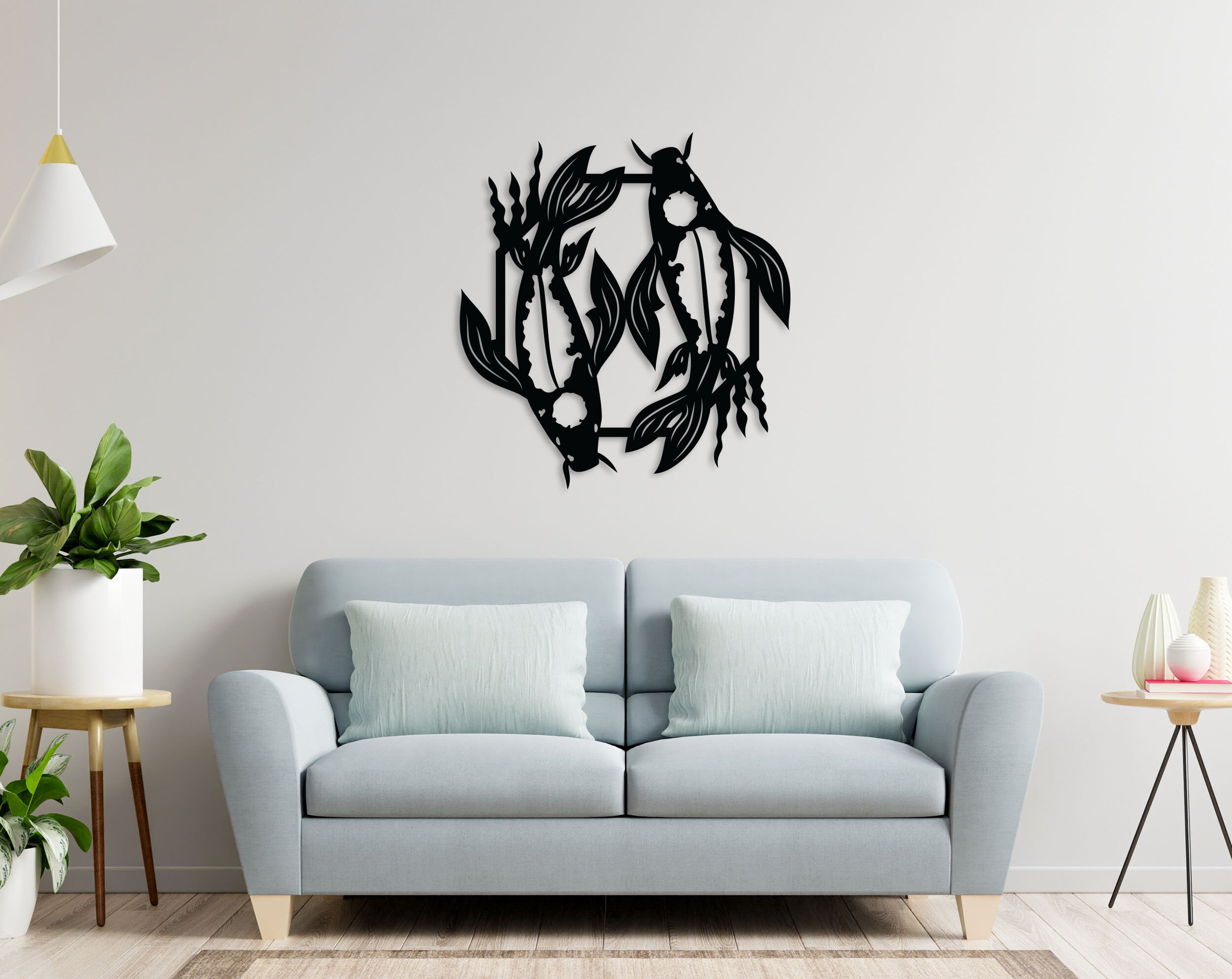 Koi Fish Decor / Frame, SVG File Cutting, Yin Yang Svg Dxf Pdf Eps ...