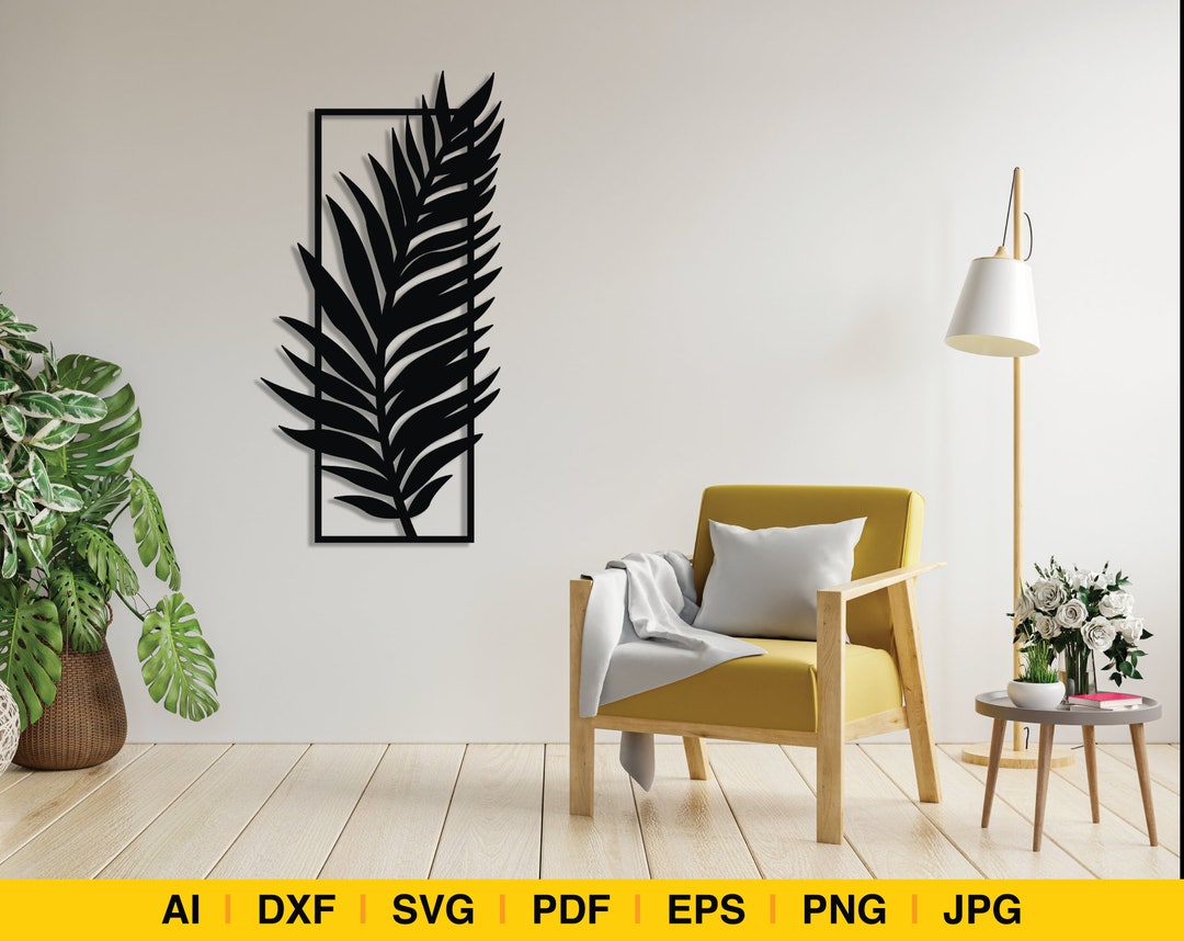 Palm Leaf Panel Frame. Laser Cut Files SVG, DXF, Vector File, Glowforge ...