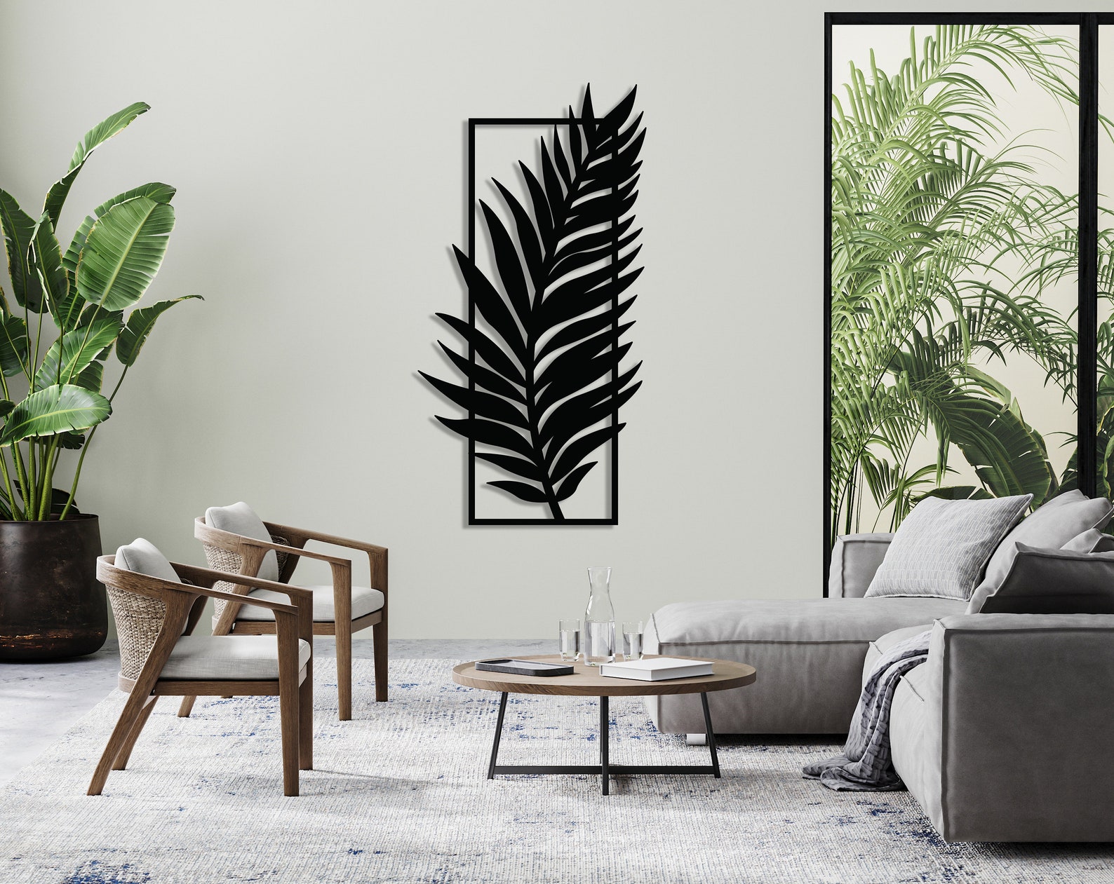 Palm Leaf Panel Frame. Laser Cut Files SVG DXF Vector File - Etsy