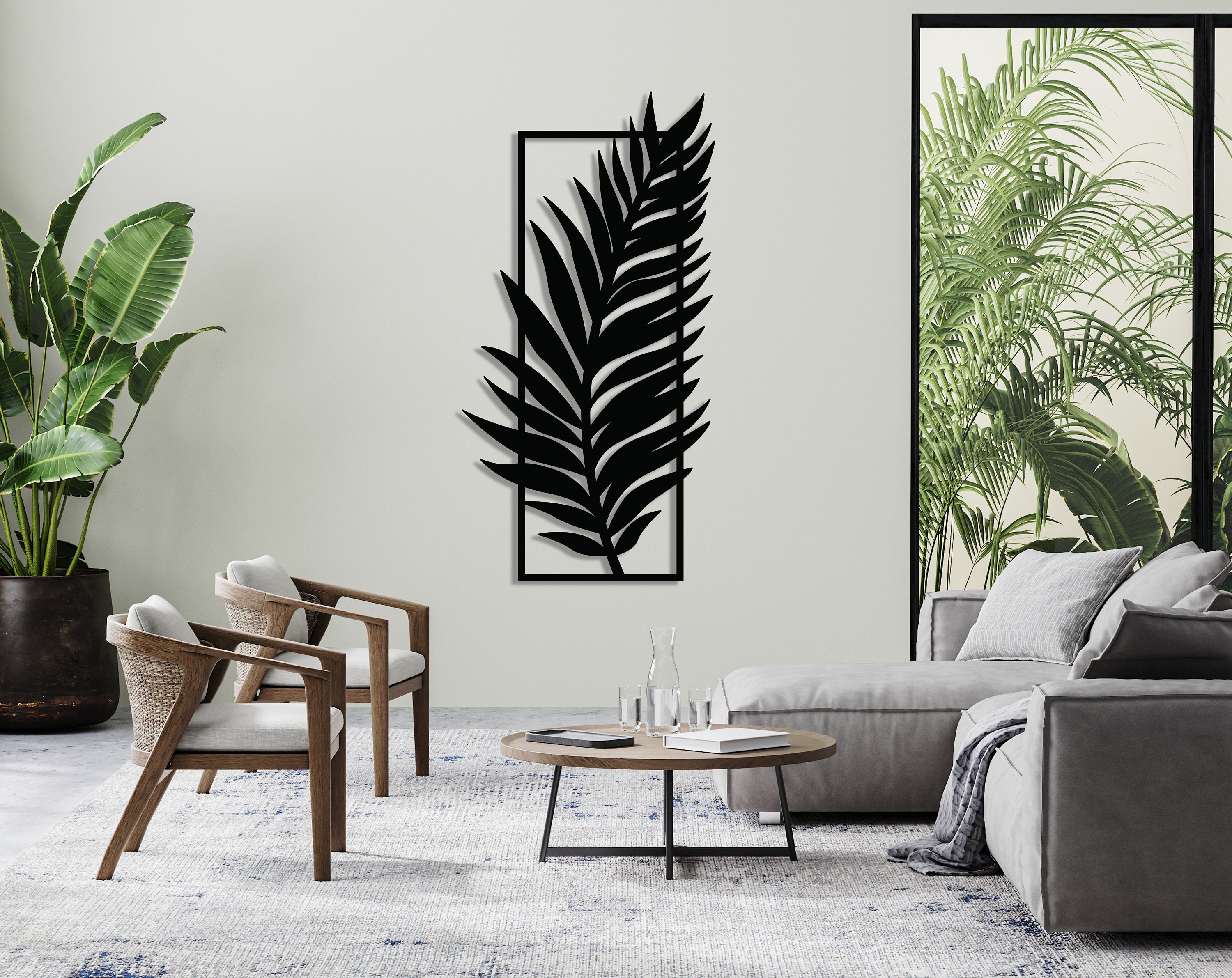 Palm Leaf Panel Frame. Laser Cut Files SVG DXF Vector File - Etsy