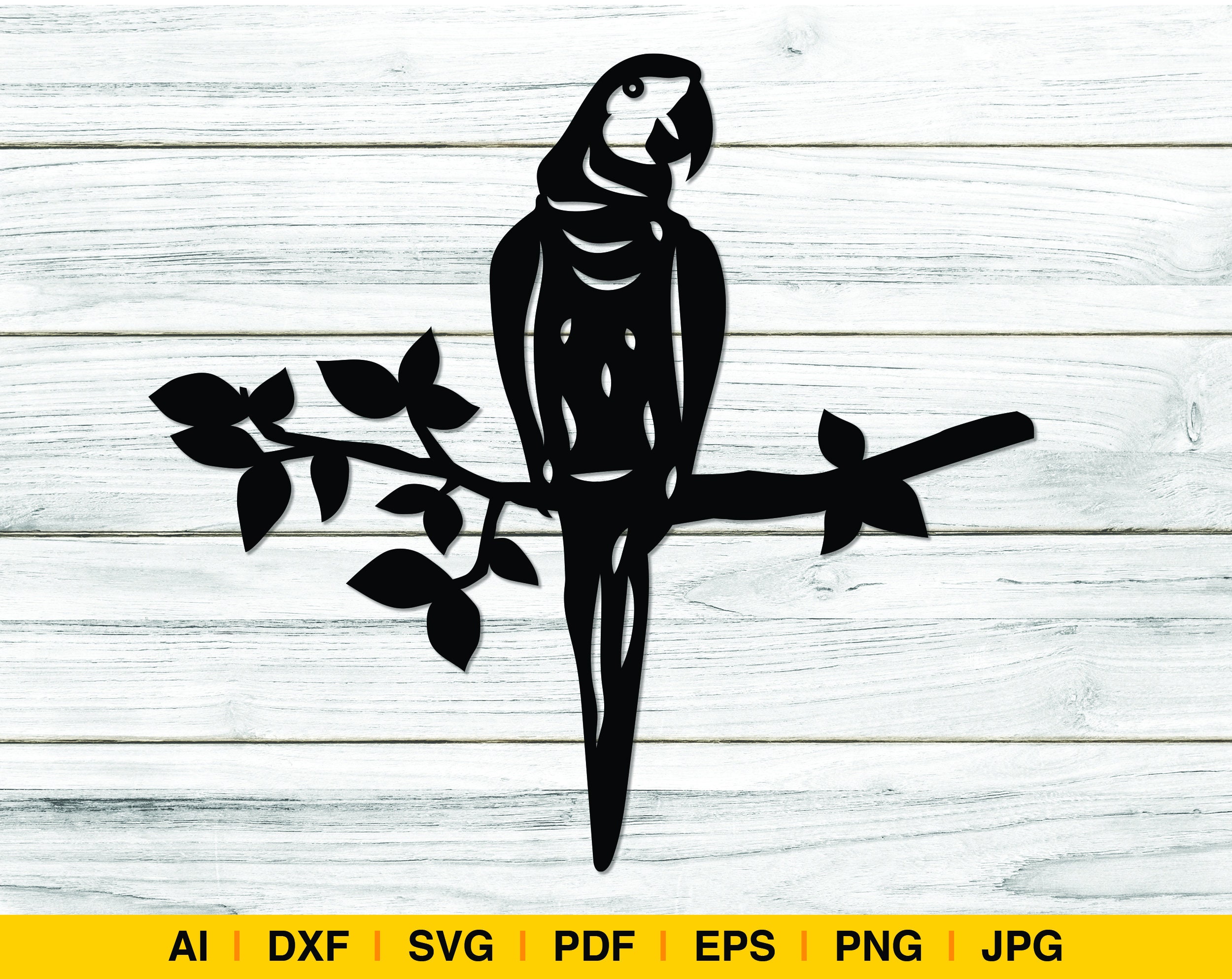 Parrot Wall Artwork. Laser Cut Files SVG, DXF, Vector File, Glowforge ...