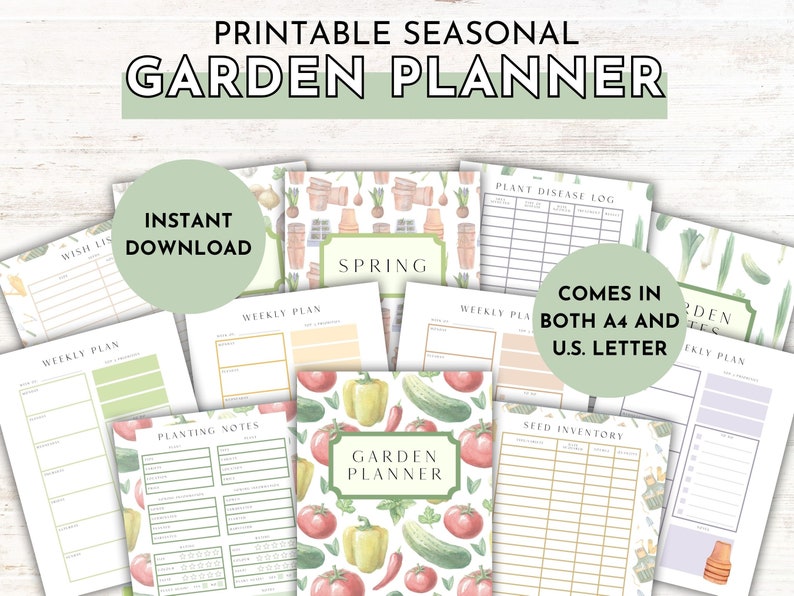 Garden Planner, Printable Gardening Journal, Seed and Soil Logbook ...