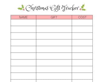 Gift Tracker Printable, Gift Tracker PDF, Printable Gift Tracker PDF ...
