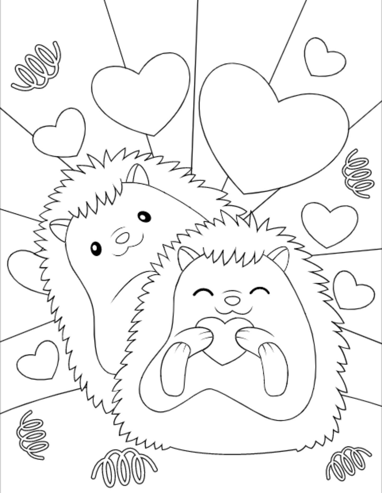 Cute Valentine Animals Coloring Pages Set 2 - Etsy
