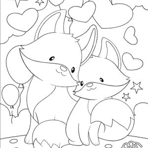 Cute Valentine Animals Coloring Pages Set 1 - Etsy