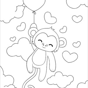 Cute Valentine Animals Coloring Pages Set 2 - Etsy