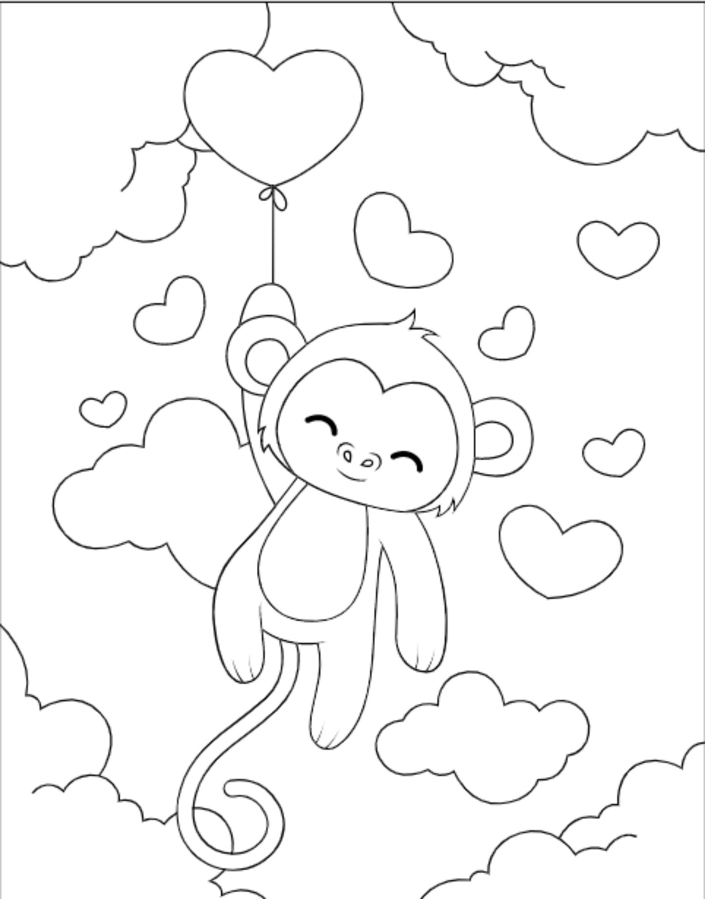 Cute Valentine Animals Coloring Pages Set 2 - Etsy