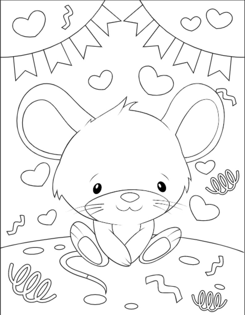 Cute Valentine Animals Coloring Pages Set 2 - Etsy