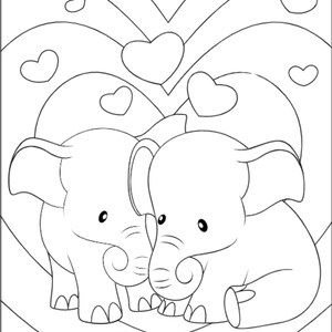 Cute Valentine Animals Coloring Pages Set 1 - Etsy