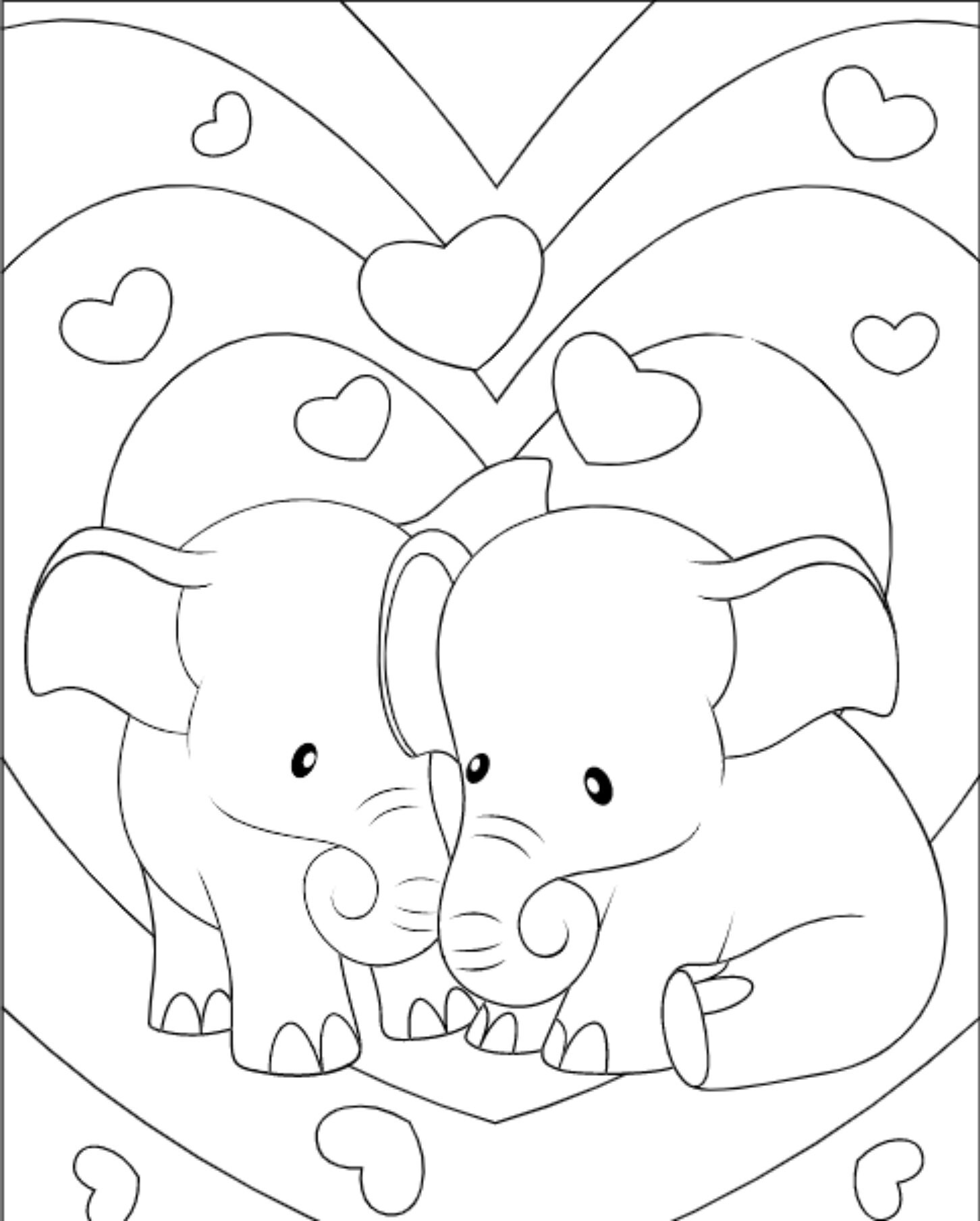 Cute Valentine Animals Coloring Pages Set 1 - Etsy