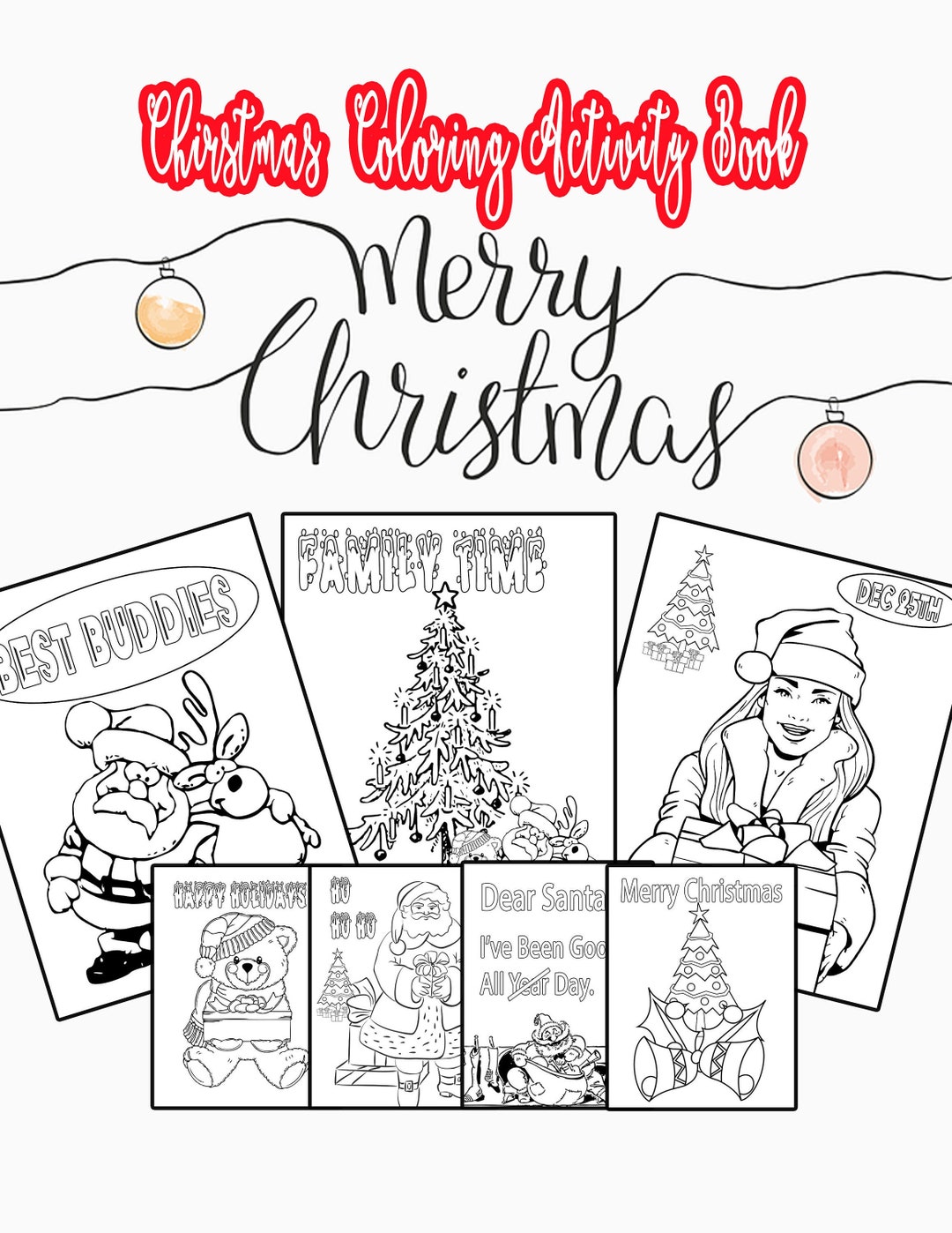 Christmas Activity Book - Etsy