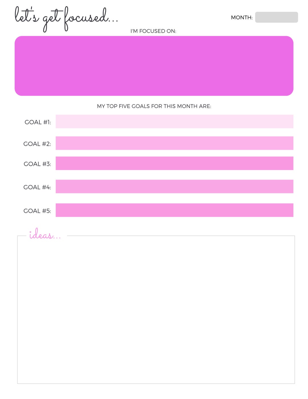 Pink Goal and Project Planner - Etsy