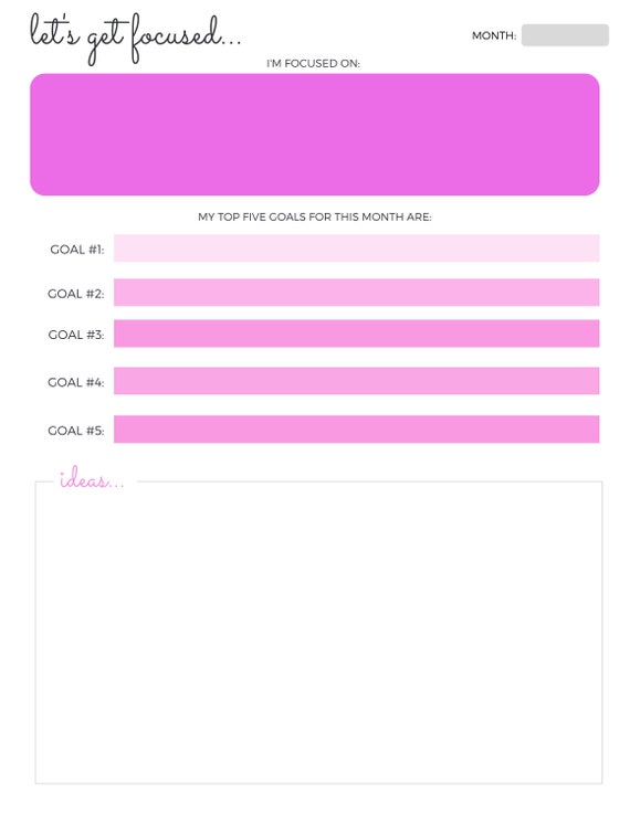 Pink Goal and Project Planner | Etsy