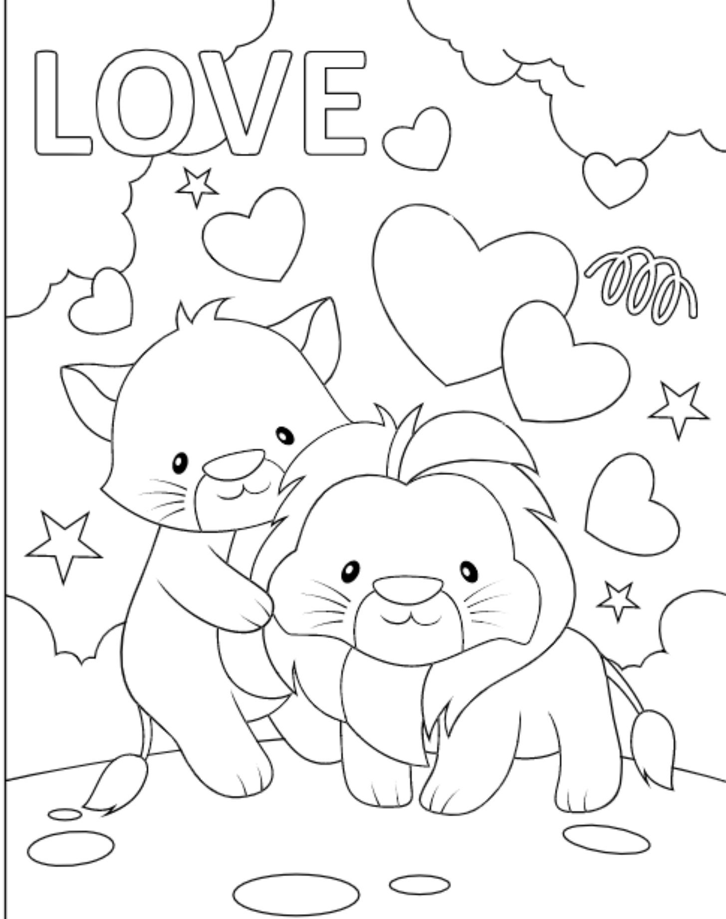 Cute Valentine Animals Coloring Pages Set 2 - Etsy